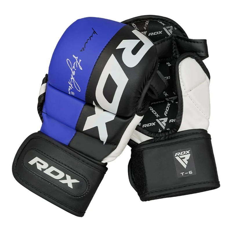 RDX Sports T6 Blue MMA Sparring Gloves (7oz) - Think Sport